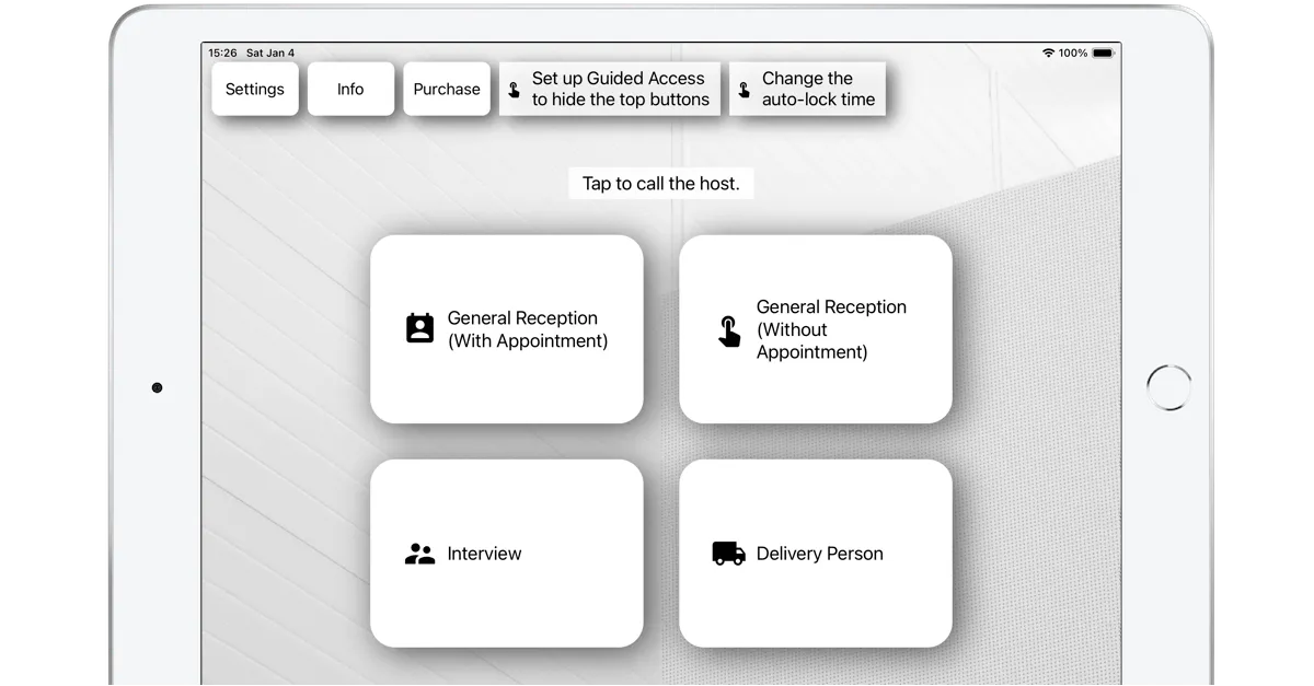 Visitor Check-In App – Digital Reception with iPad or Android | Free Trial